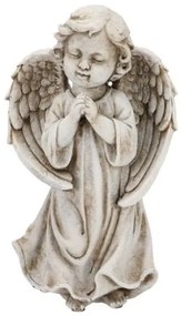 Šedá antik cementová dekorace modlící se anděl - 17*11*29 cm