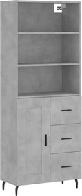 Skříň highboard betonově šedá 69,5x34x180 cm kompozitní dřevo 3190041