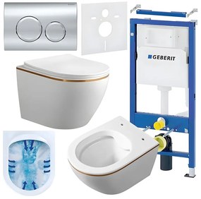 BPS-koupelny Podomítkový modul Geberit DuoFix s WC mísou MU-WH-GL-RIM-03 + ovládací tlačítko Delta 20 chrom