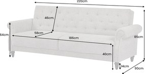 Designová rozkládací pohovka Scarlet 220 cm šedo-hnědý samet
