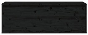 Petromila Nástěnná skříňka černá 100 x 30 x 35 cm masivní borové dřevo