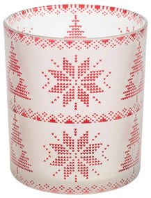 Yankee Candle Red Nordic Frosted Glass Svícen na votivní, čajovou svíčku