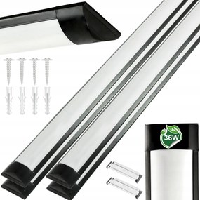 BERGE 4x LED garážová lampa 120cm 36W 3600lm černá 4500k