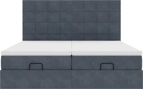Osmanský rám postele s matrací tmavě šedý 200x200cm samet 3313779