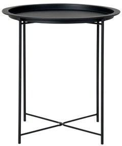 OnaDnes -20% Nordic Living Černý kulatý kovový odkládací stolek Ronan 46,8 cm