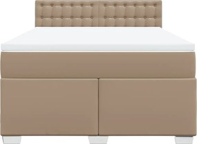 Box spring postel s matrací cappuccino 140x200 cm umělá kůže 3286127
