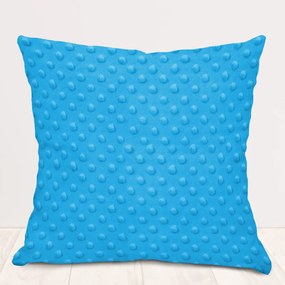 Biante Dětský povlak na polštář Minky 3D puntíky MKP-034 Modrý 50 x 70 cm
