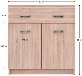 Kondela Komoda 1D4S, dub sonoma, TOPTY TYP 19