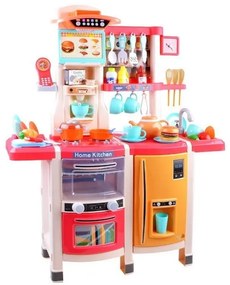 Velká dětská kuchyňka s lednicí a troubou 65 dílů růžová