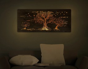 Li-Go "Tři olivy" světelný obraz 230V 110x50cm provedení povrchu: dub světlý