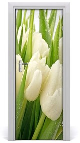 Fototapeta samolepící Bílé tulipány 85x205 cm