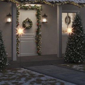 Svítící vánoční hvězda s hrotem a LED skládací bílá 57 cm