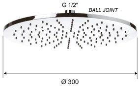 Bílá mosazná hlavová sprcha ø 30 cm – Sapho