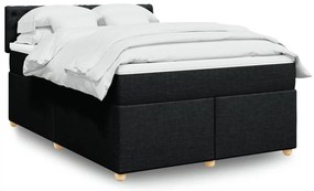 Box spring postel s matrací černá 140x200 cm textil 3289012