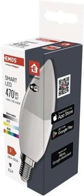 Led žárovka emos chytrá led žárovka gosmart svíčka e14 4,8 w (40 w) 470 lm rgb stmívatelná wi-fi