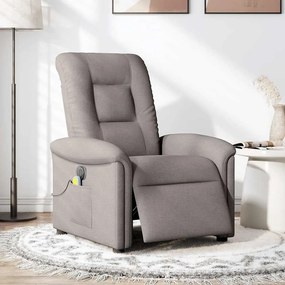 Elektrické masážní polohovací křeslo taupe textil 3303251