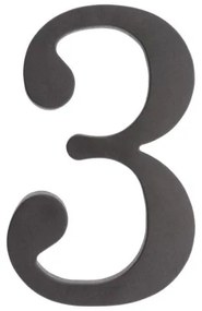 PSG 64.133 - plastová 3D číslice 3, číslo na dům, výška 180 mm, černá