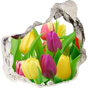 Wallmuralia Samolepící nálepka na zeď Barevné tulipány 75x75 cm