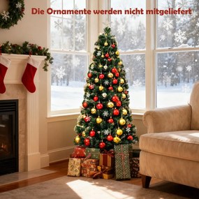 Costway 150 cm Umělý vánoční stromeček se světly a mini vánoční stromek Star Top