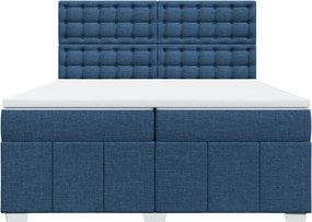 Box spring postel s matrací modrá 200x200 cm textil 3291795