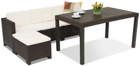 Nábytek do obývacího pokoje z technorattanu Nebraska Relax Corner 4 hnědá Bica