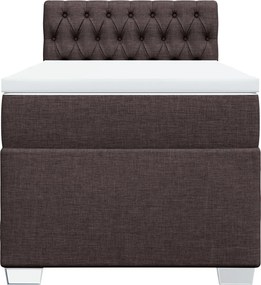Box spring postel s matrací tmavě hnědá 90x200 cm textil 3288081