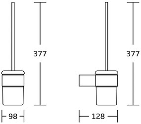 Mexen Base, záchodový wc kartáč, zlatý lesklý, 7088250-50