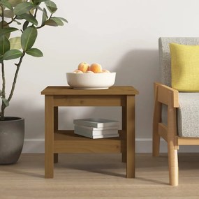Konferenční stolek medově hnědý 45x45x40 cm masivní borovice - Default Title
