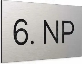 ACCEPT Označení podlaží "6. NP" - stříbrná tabulka - černý popis