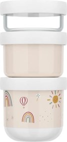 Béžové plastové dětské svačinové boxy v sadě 3 ks Sunshine &amp; Rainbow – Mepal