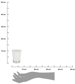 Koupelnový pohár Cuesta, bílá/s chromovými prvky, 250 ml