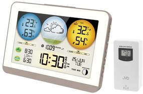 JVD Bílá digitální rádiem řízená meteorologická stanice JVD RB3408