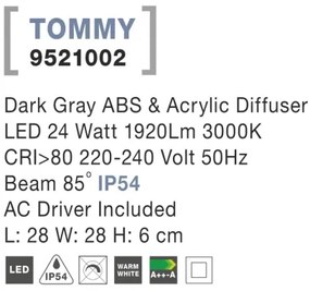Venkovní LED svítidlo Tommy 28 tmavě šedá