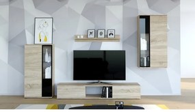 Stylová obývací stěna SALSA Beton / Černý