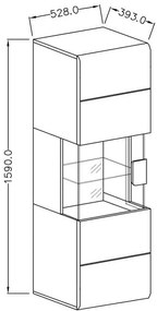 Závěsná vitrína vysoká Tamie Typ 07 (bílá + lesk bílý) (L). 1030532