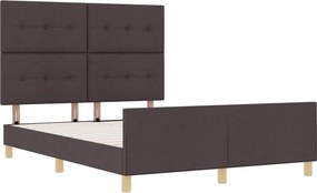 Rám postele s čelo Tmavě hnědá 140 x 190 cm textil 3344728