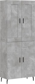 Skříň highboard betonově šedá 69,5x34x180 cm kompozitní dřevo 3199573