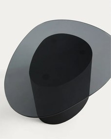 Černý konferenční stolek se skleněnou deskou 74x81,5 cm Olir – Kave Home