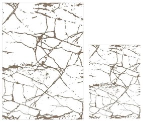 Bílo-hnědé koupelnové předložky v sadě 2 ks 60x100 cm Cracks – Mila Home
