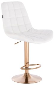 Barová židle PARIS - bílá na zlaté podstavě