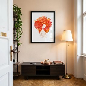 Barbora Brůnová | Oranžová víla Rám: Černý, Velikost: 60 x 40 cm