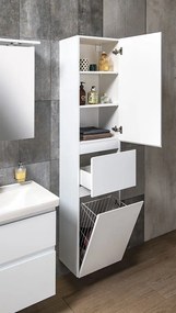 Aqualine Aqualine, ALTAIR vysoká skříňka s košem 40x184x31cm, bílá, AI185R