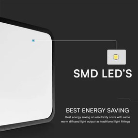 LED Koupelnové stropní svítidlo LED/24W/230V IP44 3000K 29x29 cm černá
