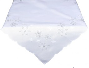 Vesna | Ubrus středový 85 x 85 cm Vločky bílé