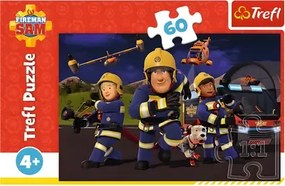 TREFL Puzzle Požárník Sam: Hrdina v uniformě / 60 dílků / 33 x 22 cm
