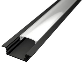 LED Solution Vestavný profil pro LED pásky V1 černý délky a typy profilů: Profil + Nacvakávací opálový kryt 2m LP301B-2M_091022
