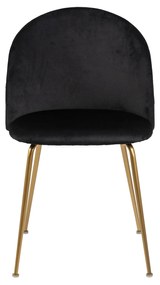 Čalouněná jídelní židle Černá a zlatá ROMI