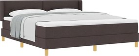 Postel s boxspringem s čelo Tmavě hnědá 200 x 180 cm textil 3341310