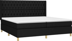 Box spring postel s matrací černá 200x200 cm textil 3132259