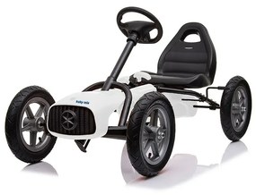 Baby Mix Dětská šlapací motokára Go-kart Buggy, bílá